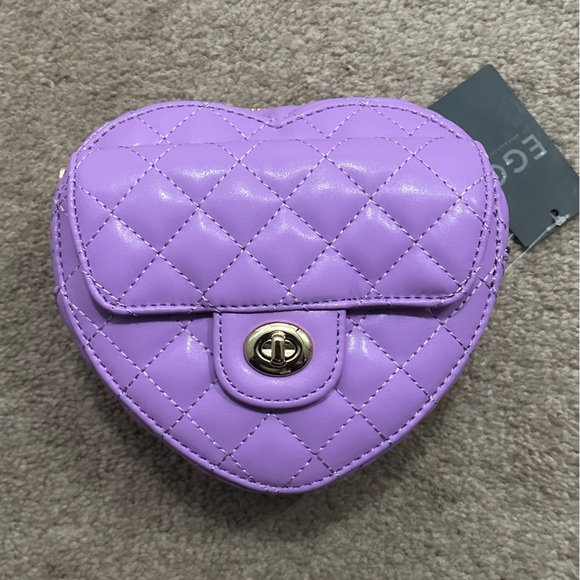 EGO | Bags | Nwt Ego Purple Quilted Heart Crossbody Bag | Poshmark